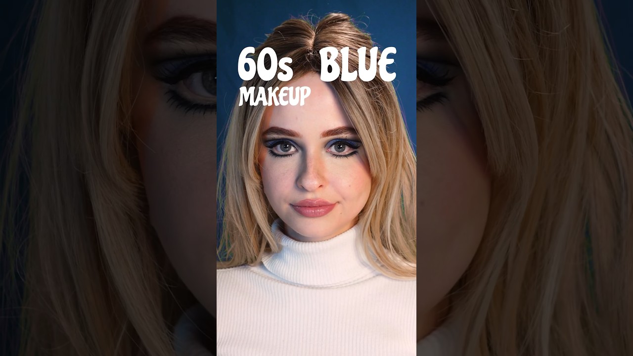 Which decade and color next?💙 60s makeup tutorial, sixties aesthetic, twiggy makeup, mod style