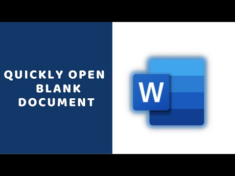 Quickly Open Microsoft Word Blank Document
