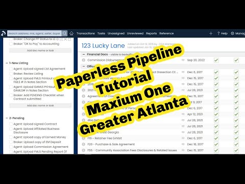 Paperless Pipeline Tutorial – Updated – Maximum One Realty