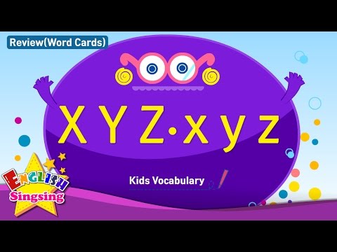 Kids vocabulary compilation - Words starting with X x, Y y, Z z - Word cards - review