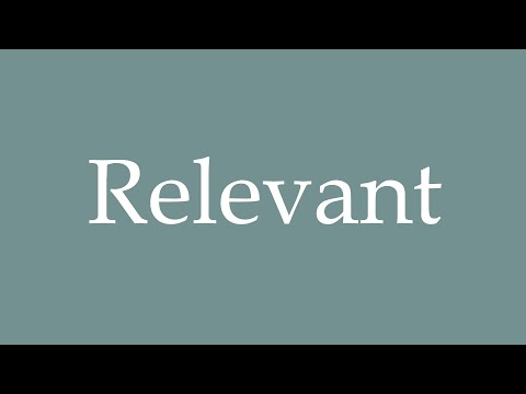 How to Pronounce ''Relevant'' Correctly in French