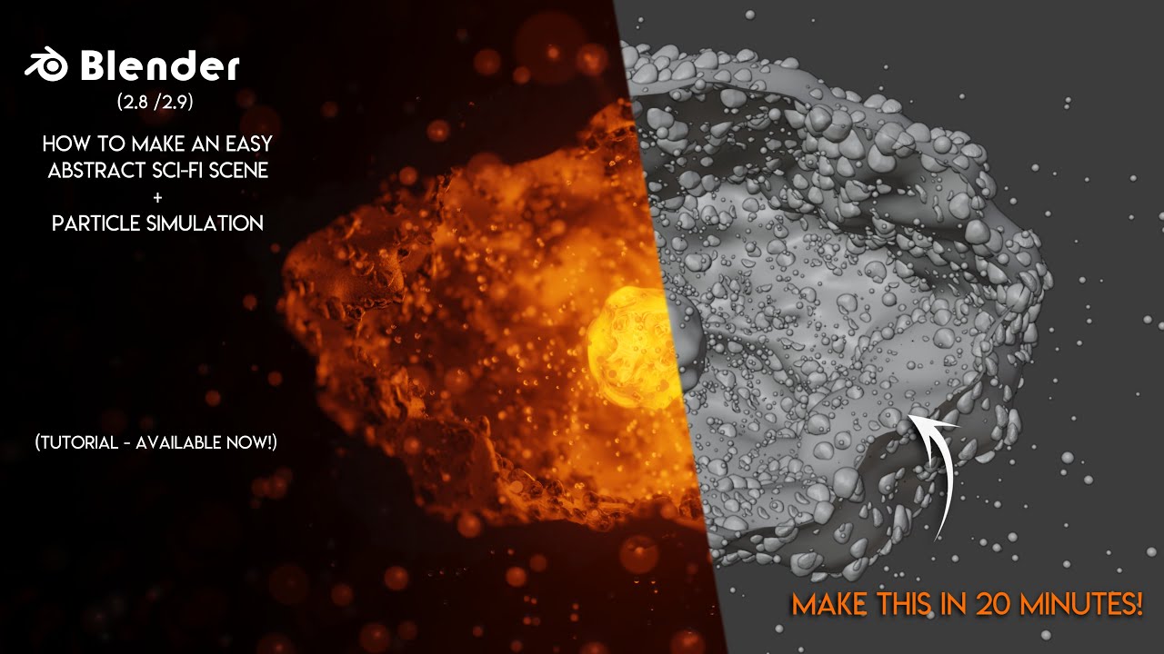 Blender | How to make an Abstract Sci-Fi Scene + Particle Simulation | EEVEE - TUTORIAL