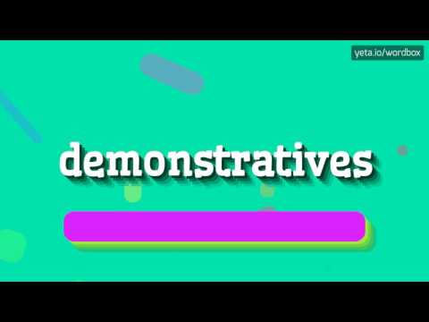 DEMONSTRATIVES - HOW TO PRONOUNCE IT!?