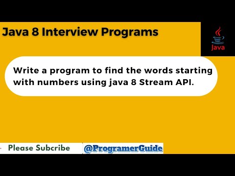 Write a program to find the words starting with numbers using java 8 Stream API.