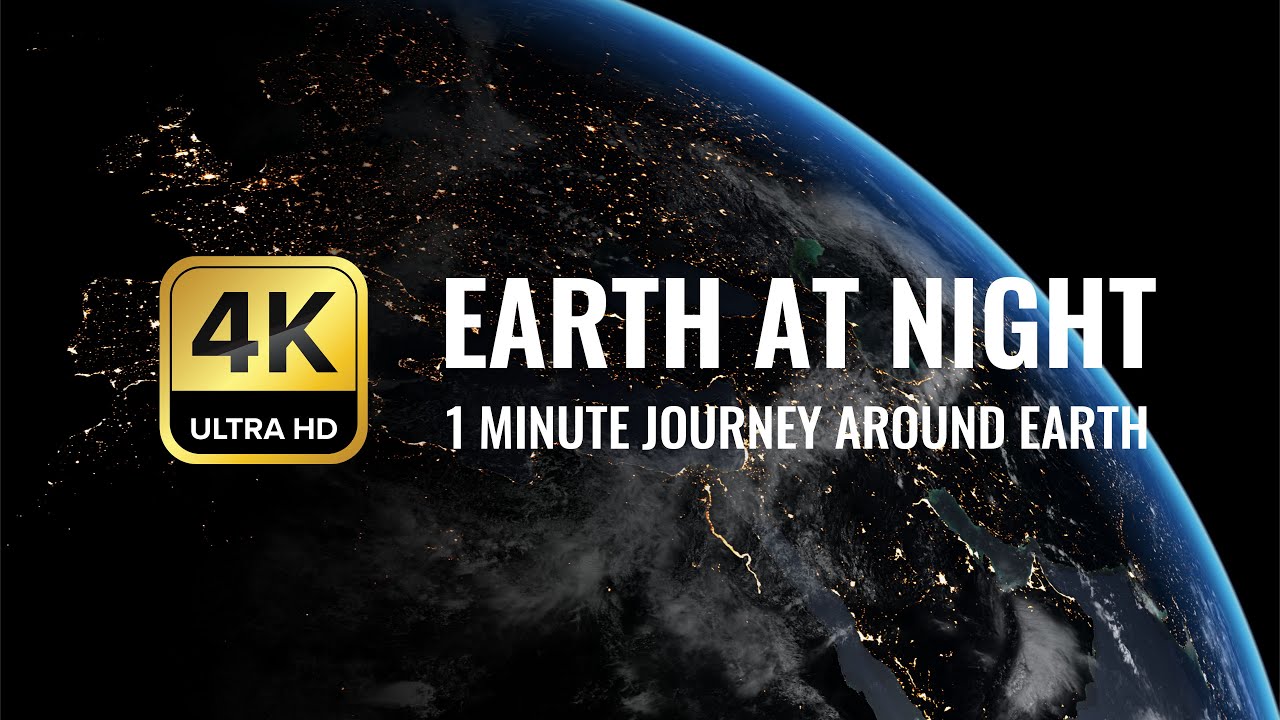 Planet Earth At Night, 1 minute loop 4k with night lights.