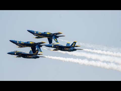 Blue Angels demonstrate before Thunder over Michigan Air Show