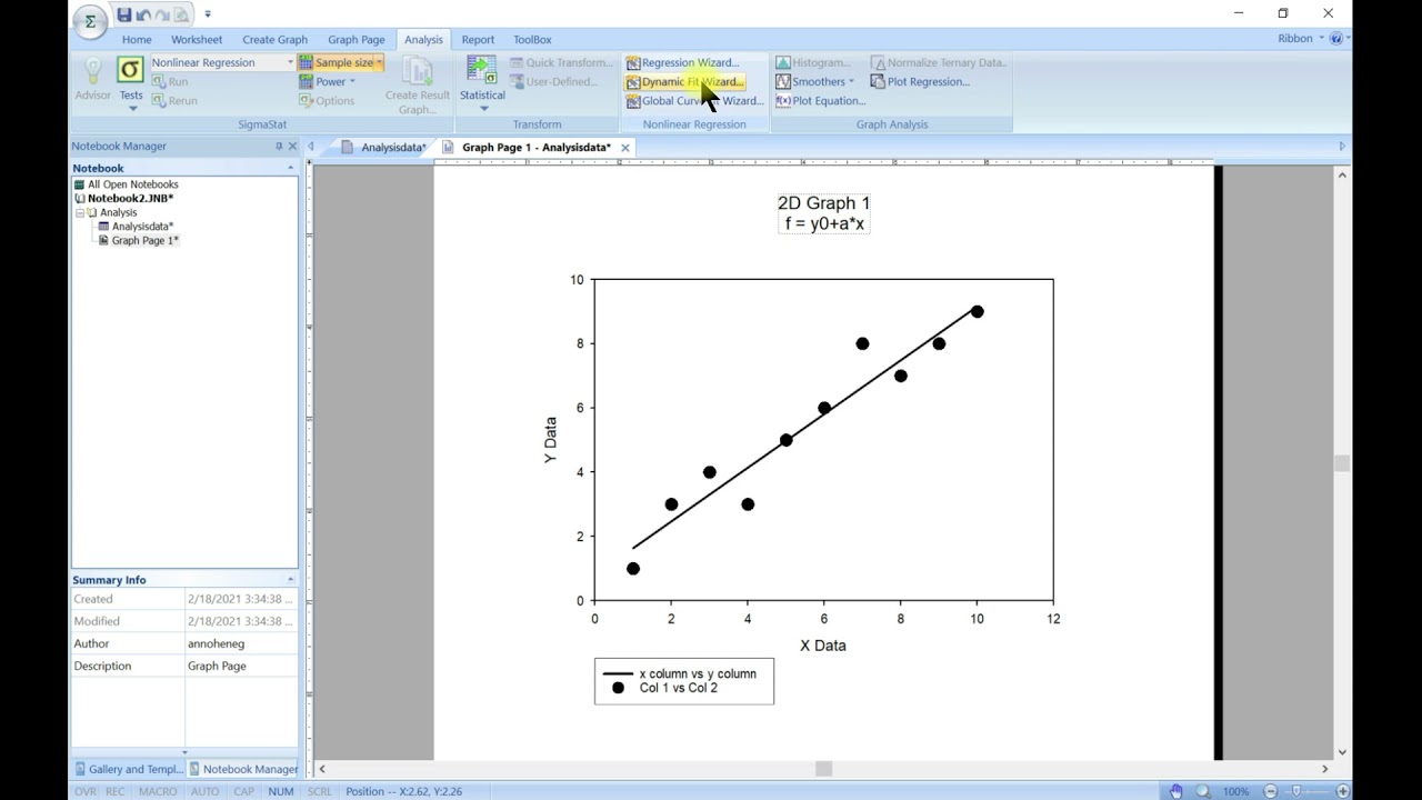 Nonlinear Regression - SigmaPlot