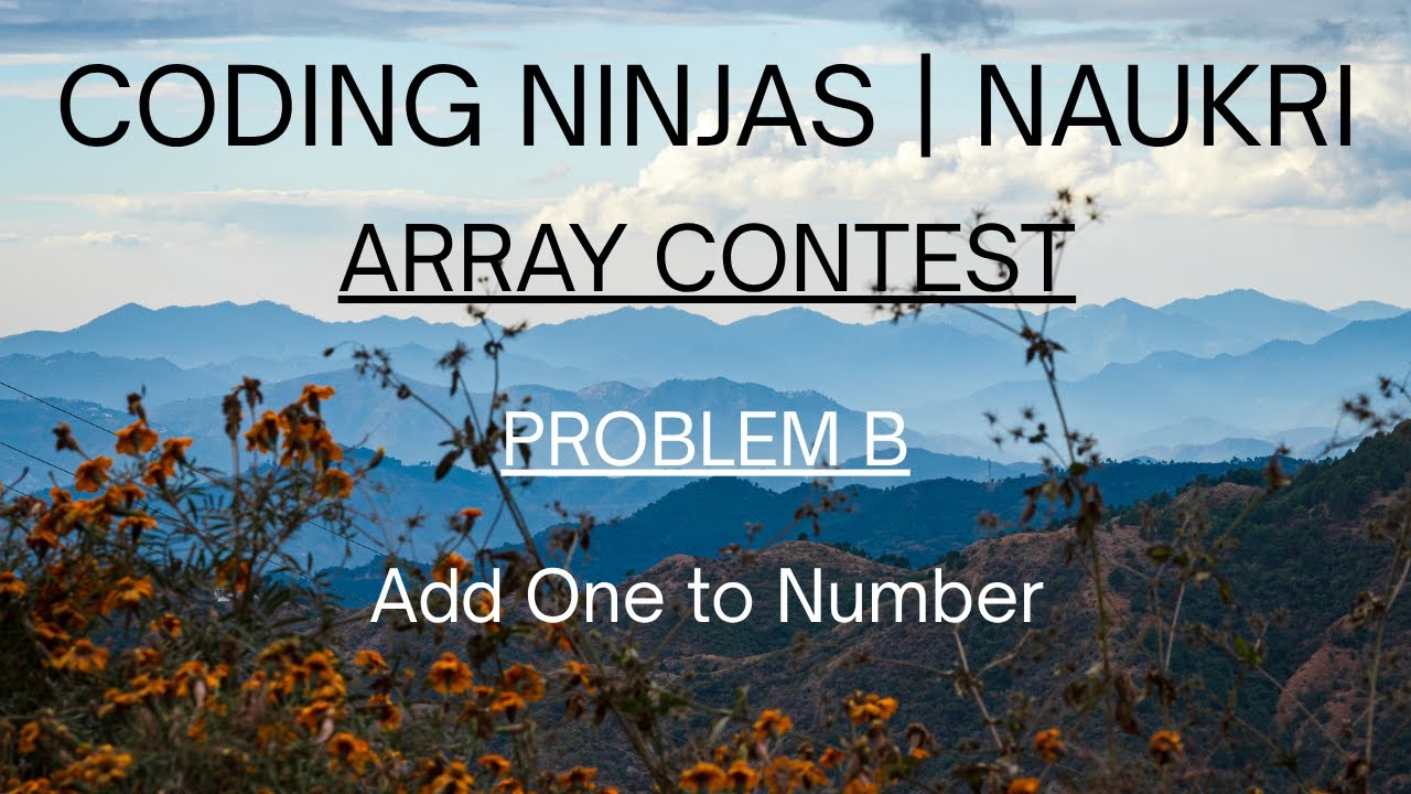 Code360 Coding Ninjas | Array Contest | Problem B | Add One to Number | CPP & Java Codes