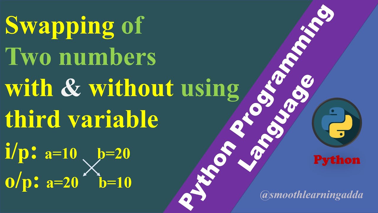 Program to Swap Two Numbers With or Without Using Third Variable in Python in Telugu | python coding
