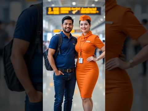 Pretty Air Hostess Talks to Young Passenger at Airport | Confident Cabin Crew Moment