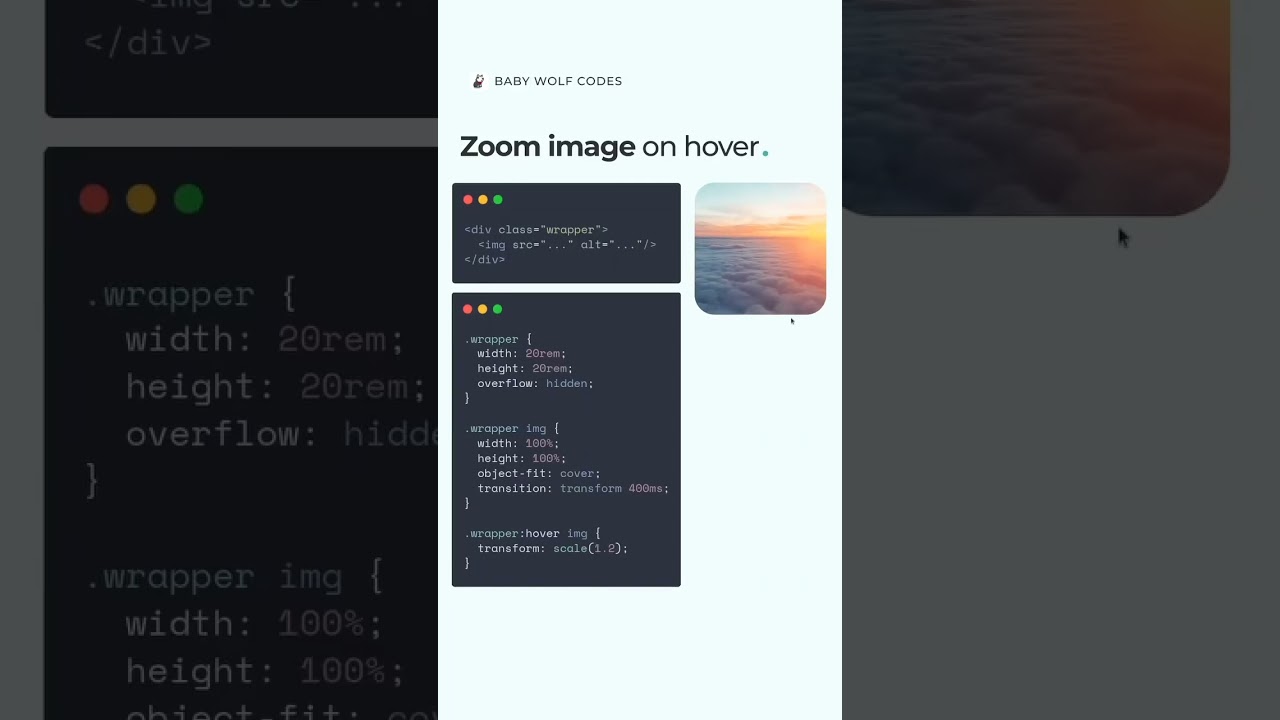 CSS Trick - Zoom Image on Hover 🤯🤯🤯 #csstricks