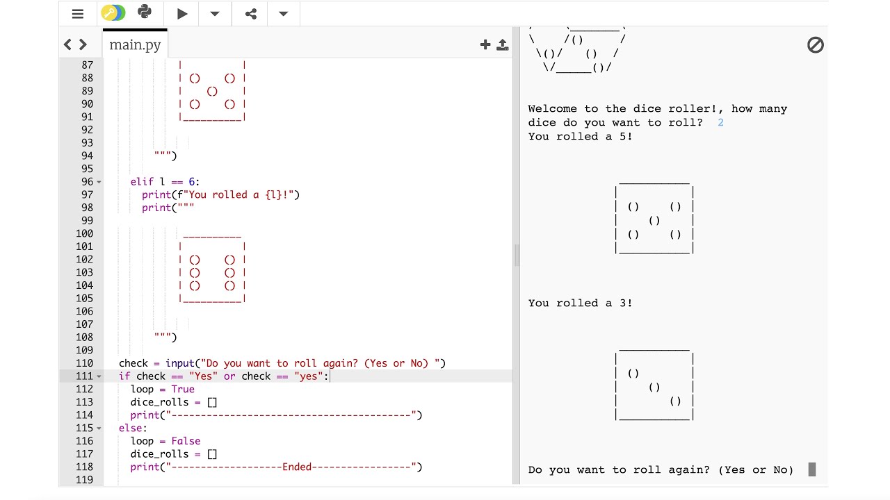 Roll A Dice using Python