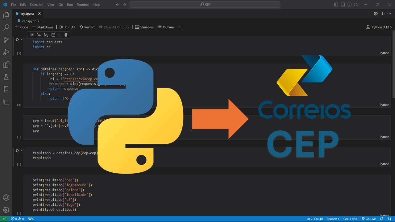 Busca de CEP na API viacep com Python