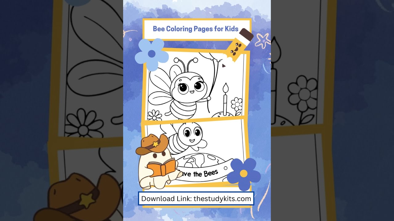 Bee Coloring Pages for Kids – Happy Bee Art Activities