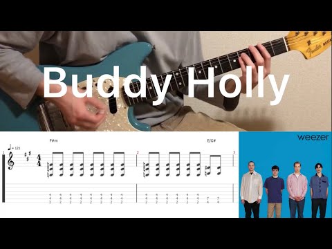 Weezer - Buddy Holly (guitar cover with tabs & chords)