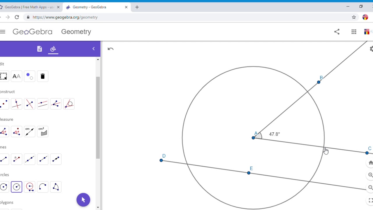 GeoGebra   Constructing a Congruent Angle