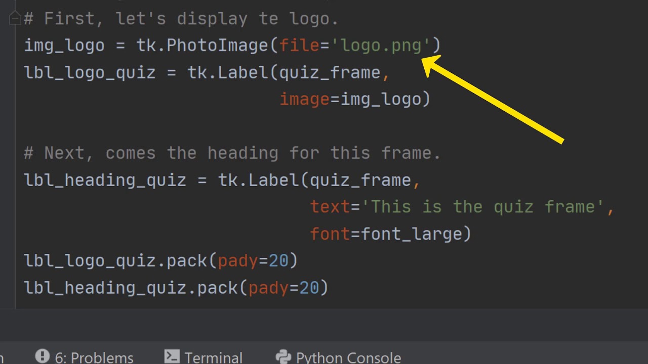 Python 039 - Swapping between frames