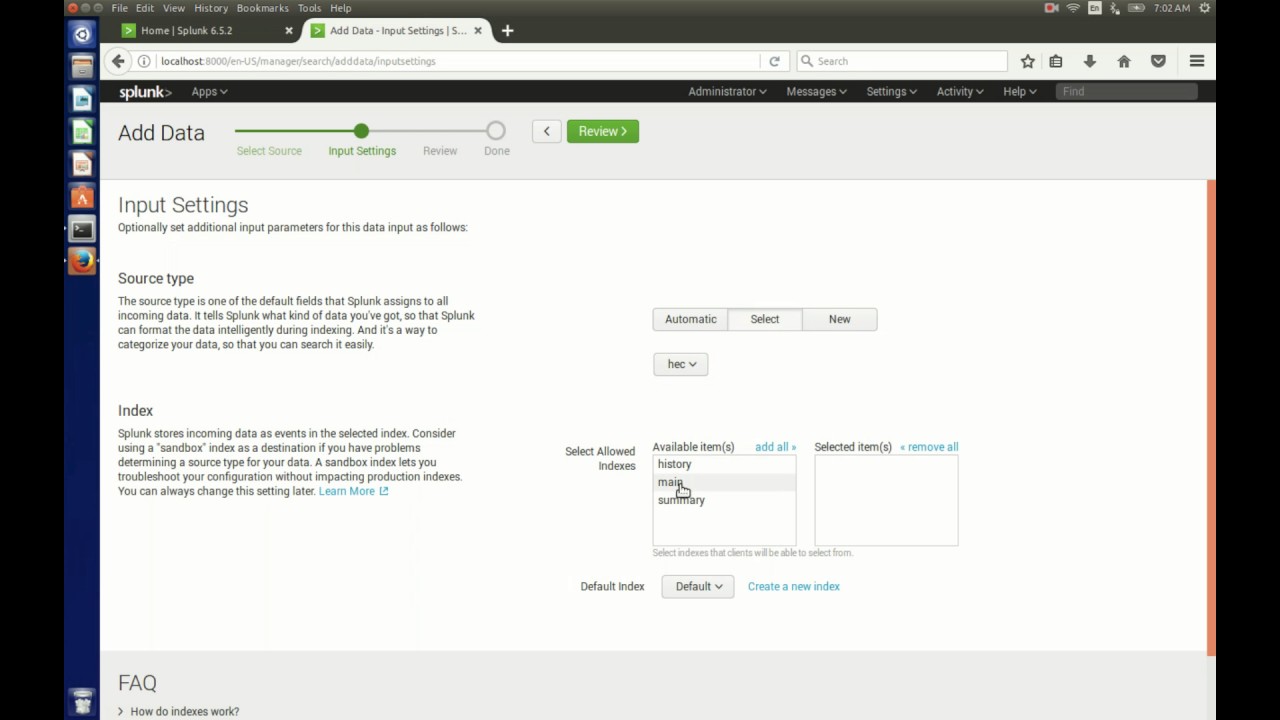Configure HTTP Event Collector Inputs in Splunk
