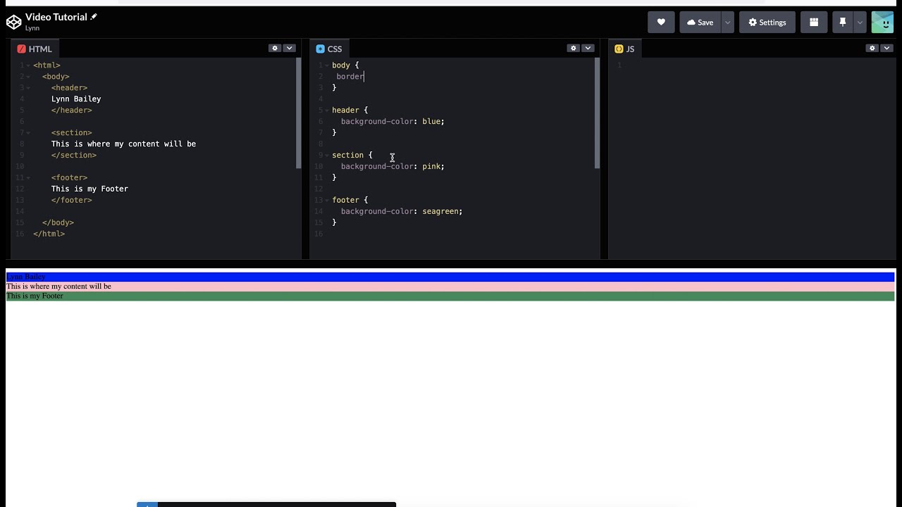 #4: Start HTML & CSS in codepen.io (Visualize the 
