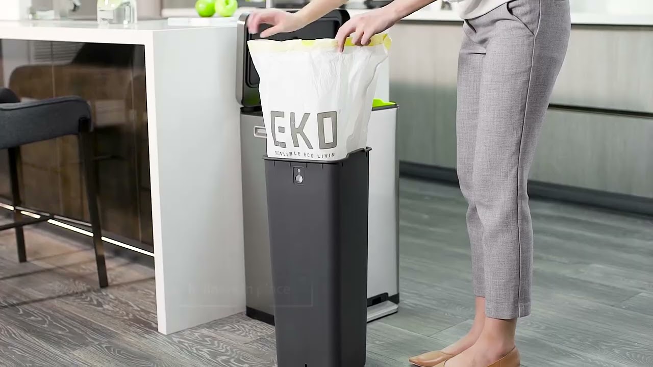 EKO X Cube 20/20L Stainless Steel Recycling Bin | Dunelm