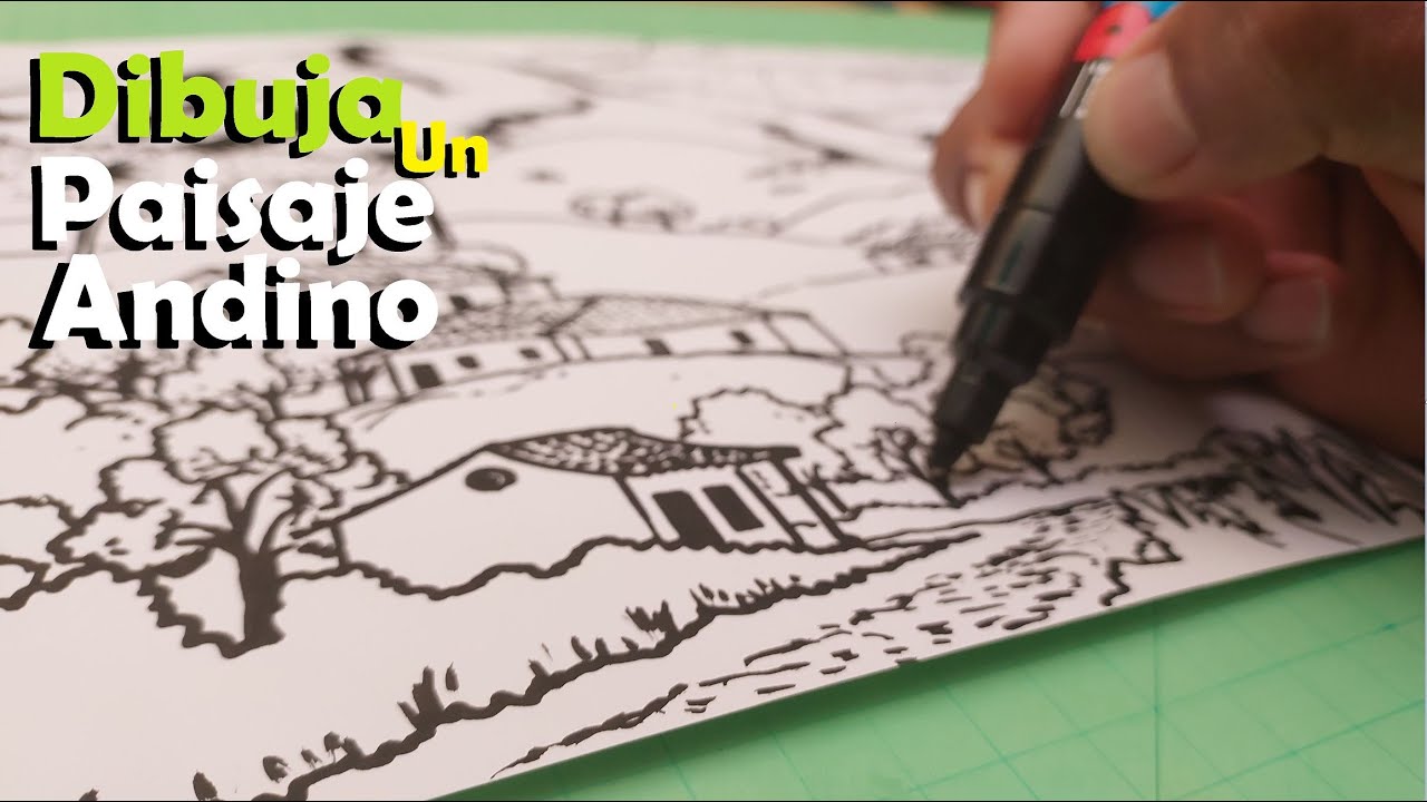 🎨 How to draw an Andean landscape step by step 🚵‍♂️