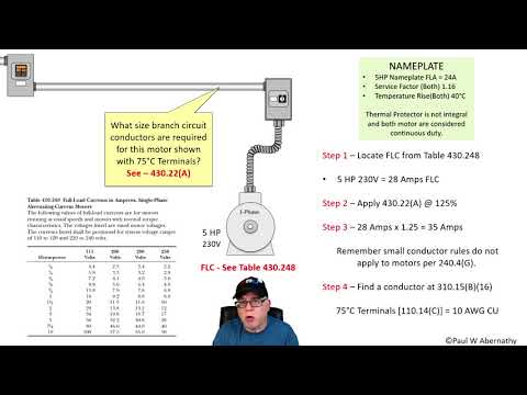 Single Phase Motors- Simple Branch Circuit Sizing