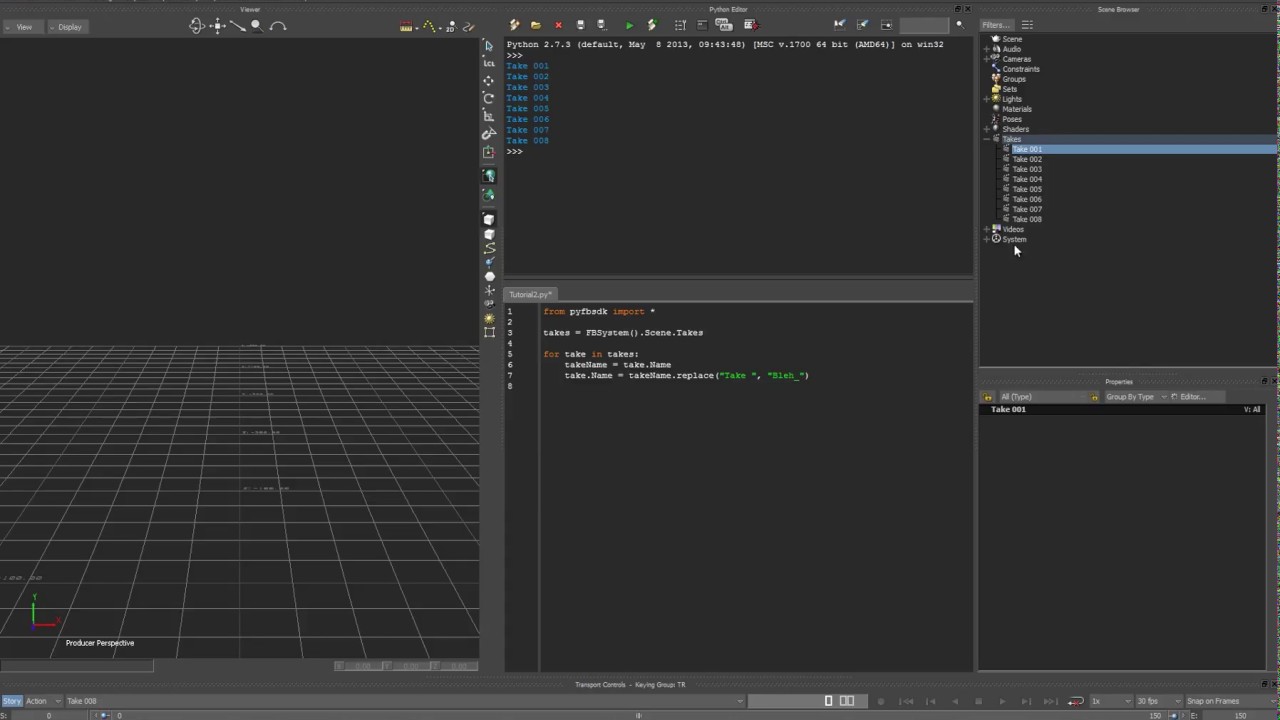 Motionbuilder Python Tutorial - Part 2 - Lists and For Loops