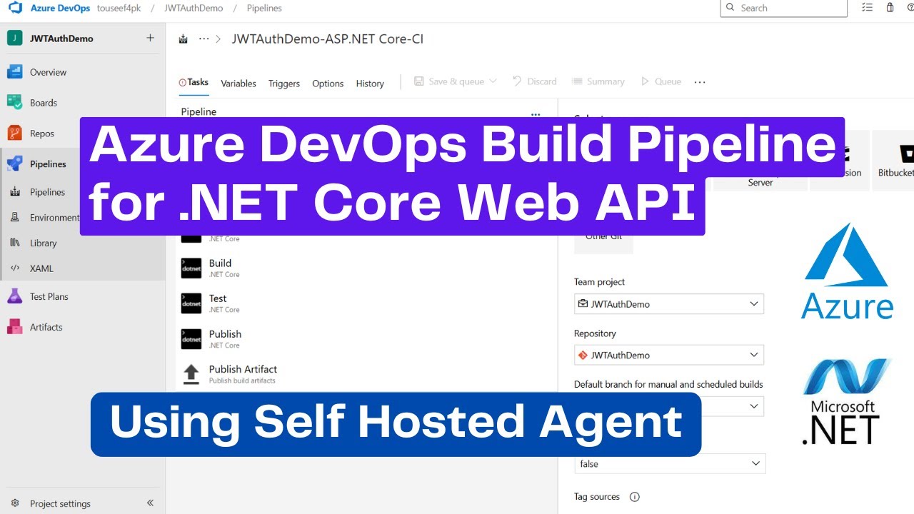 Azure DevOps Build Pipeline for .NET Web API | CI/CD | Using Self-Hosted Agent (Step-by-Step)#Part1