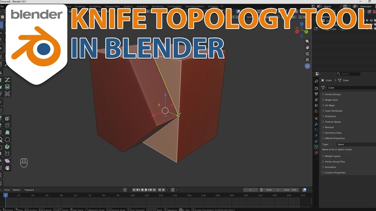 KNIFE TOPOLOGY TOOL IN BLENDER 3D 5.0