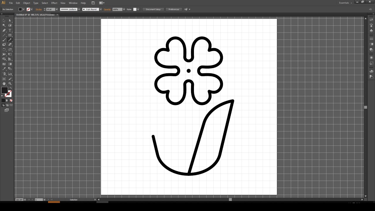 How to Draw Flower,  Flora, floral, Icon - Illustrator Tutorial