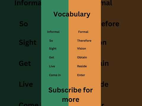 Formal And Informal Words For IELTS Writing