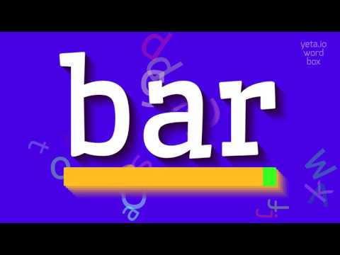 BAR - HOW TO SAY BAR?
