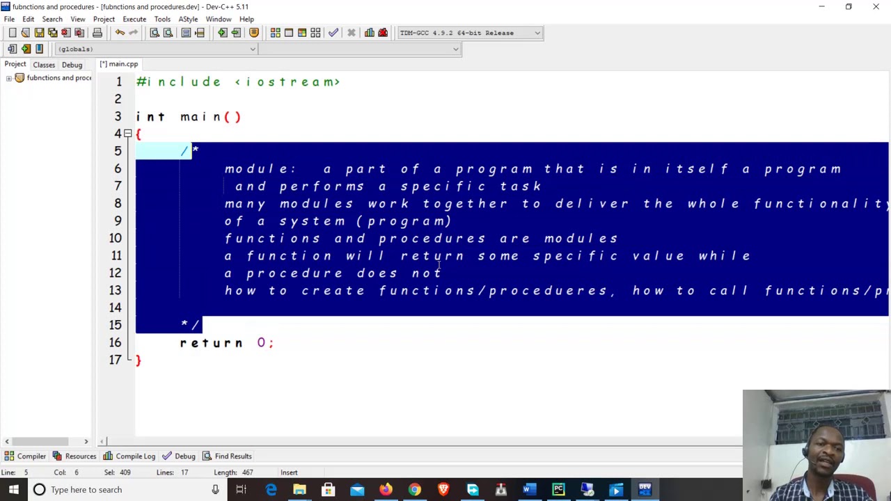 Modular Programming 1 - Introduction to functions and procedures