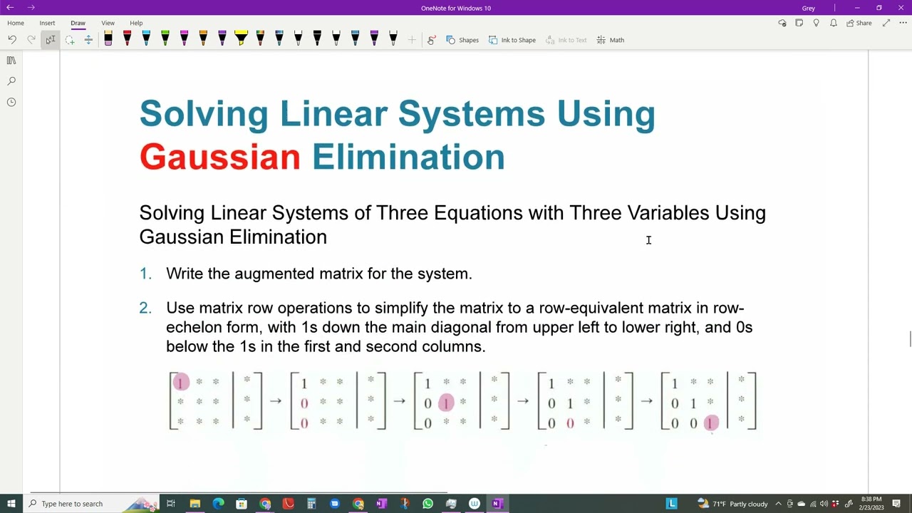 8 1 Matrix Solutions to Linear Systems