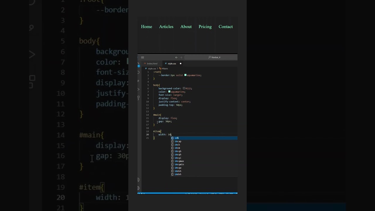 Animated Navbar | HTML & CSS | #shorts