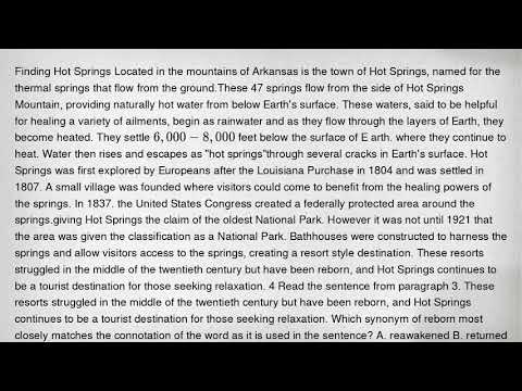 Finding Hot Springs Located in the mountains of Arkansas is the town of Hot Springs, named for the t