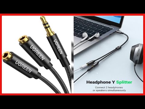 UGREEN Headphone Splitter 3.5mm Nylon Braided Audio Splitter Extension Cable Male to 2 Port 3.5mm