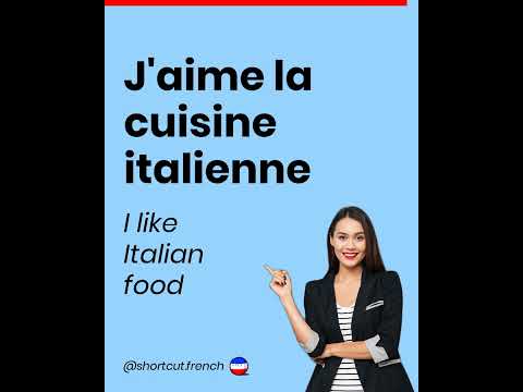 J'aime la cuisine italienne