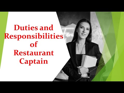 Duties and Responsibilities of restaurant Captain | Top 10 F&B Captain Job Description | F&B Captain