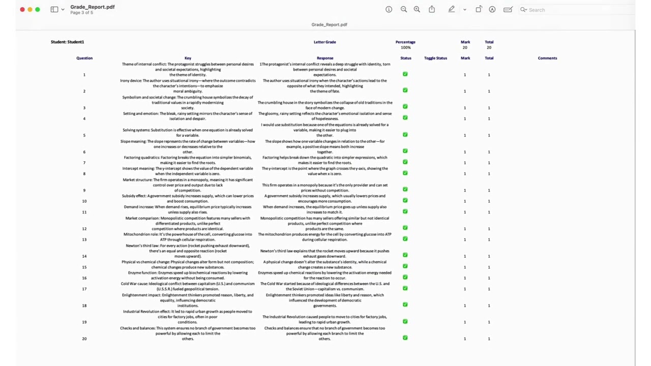 🛠️ Excel Grade Report to PDF Grade Report