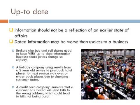 Characteristics of Good Quality Information
