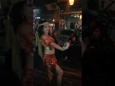 Calgary Bellydancer Belly Dancing in Middle Eastern Arabic Restaurant