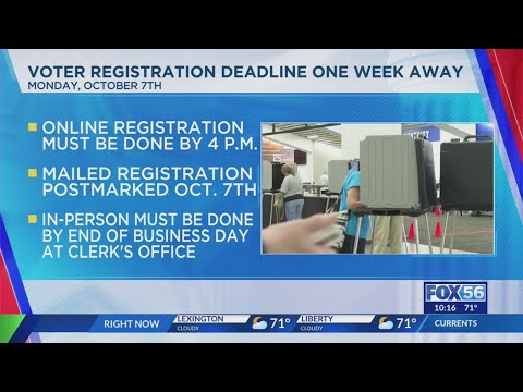 Kentucky voter registration deadline quickly approaches