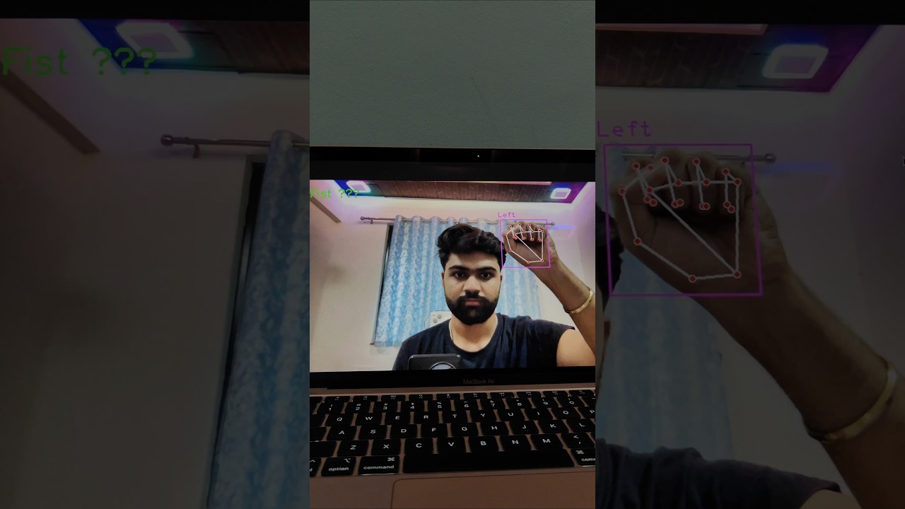 Guessing signs using hand gestures using python and opencv ✅ #ai #python #coding #opencvpython #ai