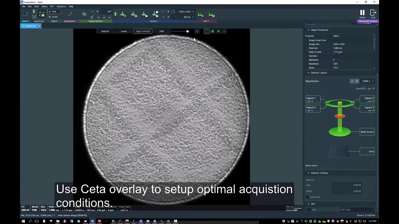 Velox 3.14 release: Improved precision of click-tilt, detector overlays improvements and more