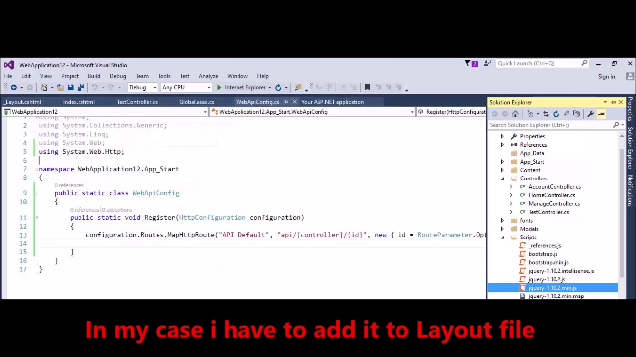 MVC - Fix error - JavaScript runtime error '$' is undefined