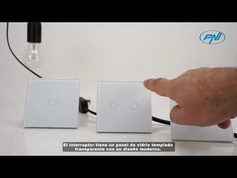 Interruptor tactil Vidrio PNI SH101 SH202 SH303 Glas,blanco con indicador LED ES