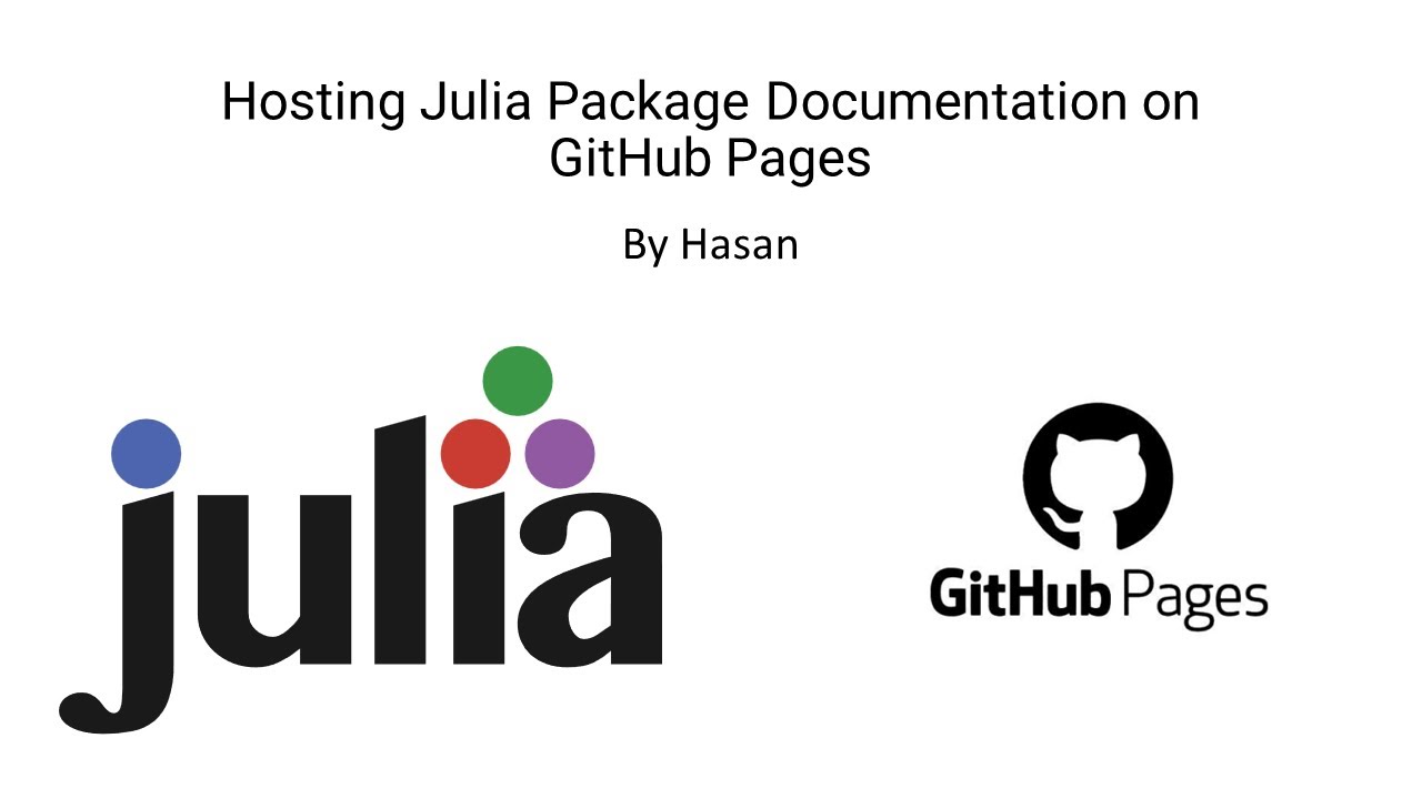 Hosting Julia Package Documentation on GitHub Pages