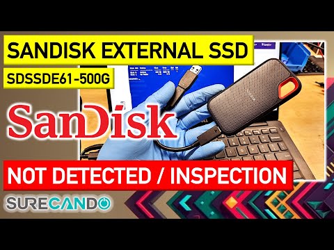 SanDisk Extreme Portable V2 500GB USB-C External SSD Not detected, not working. Inspection.