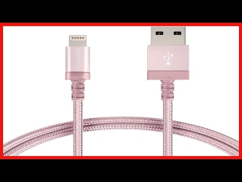 Amazon Basics Nylon Braided Lightning to USB A Cable, MFi Certified Apple iPhone Charger, Rose Gold
